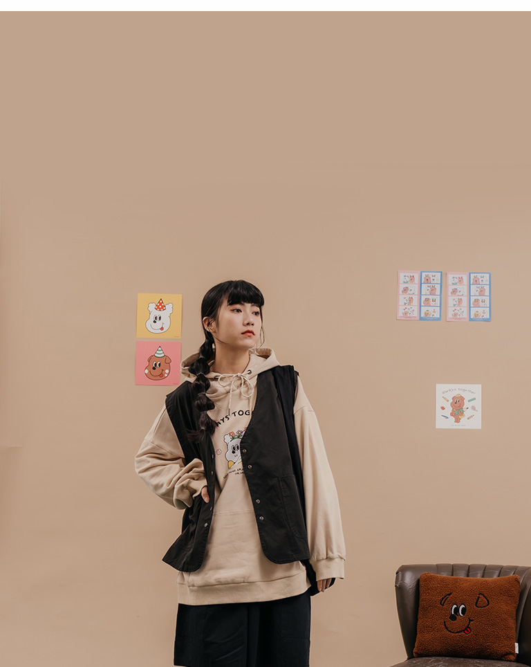 1107 Gongchil 和 Gongsil比愛心連帽衛衣 - QUEEN SHOP