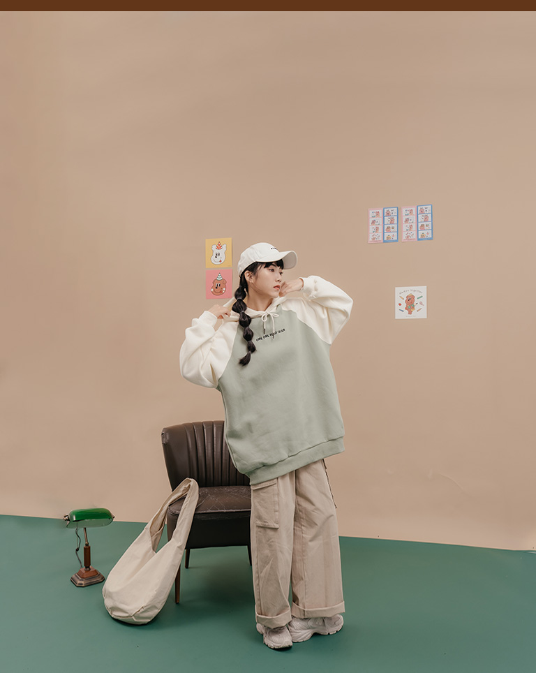 1107 ONE ONE ZERO SEVEN內刷毛連帽上衣 - QUEEN SHOP